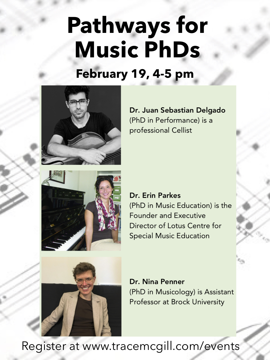Pathways for Music PhDs Registration - TRaCE McGill
